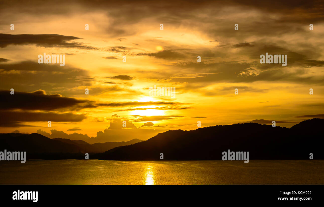 Nature in twilight period. Sunrise or sunset over the sea. sunset view ...
