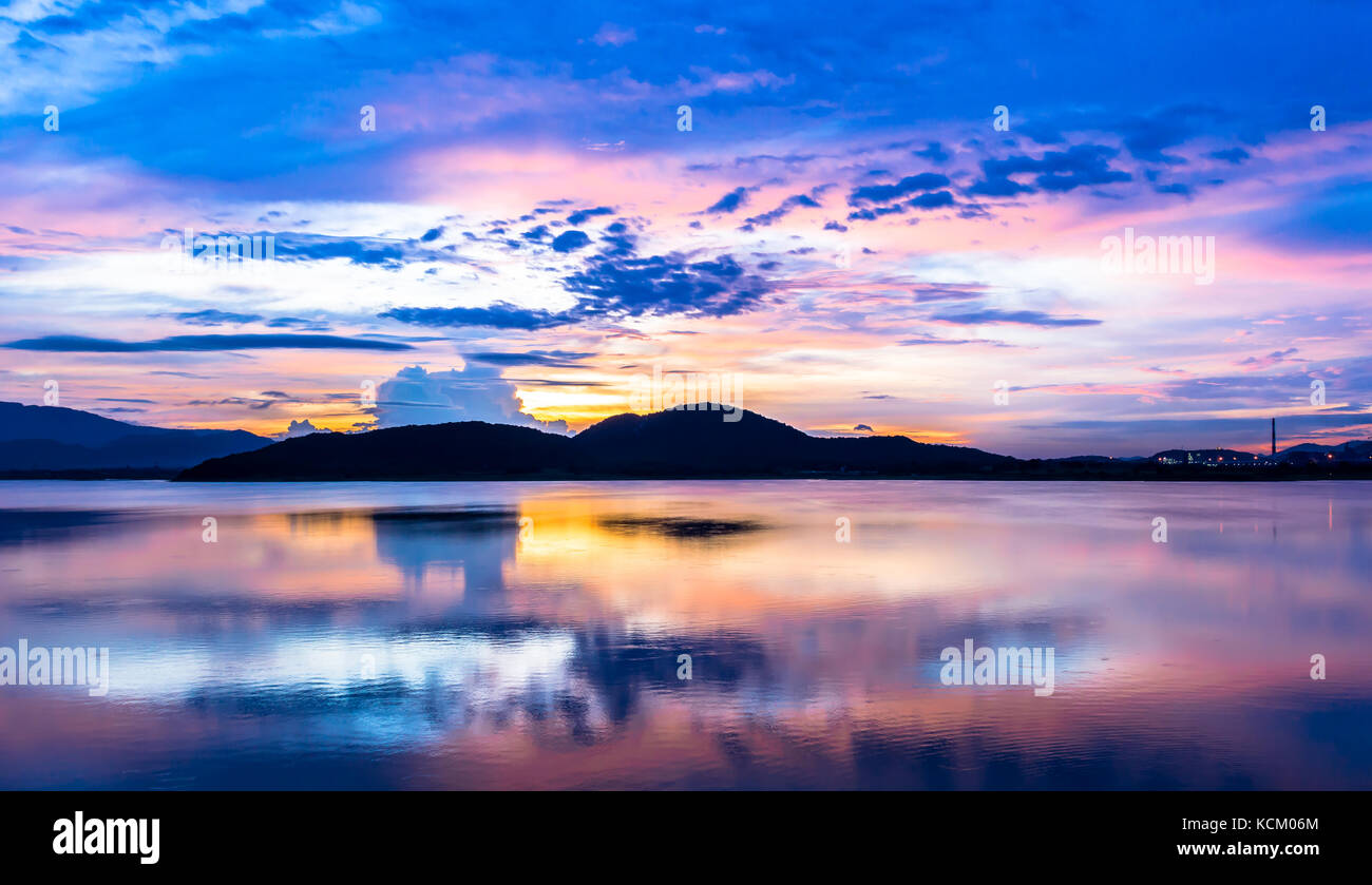 Nature in twilight period. Sunrise or sunset over the sea. sunset view ...
