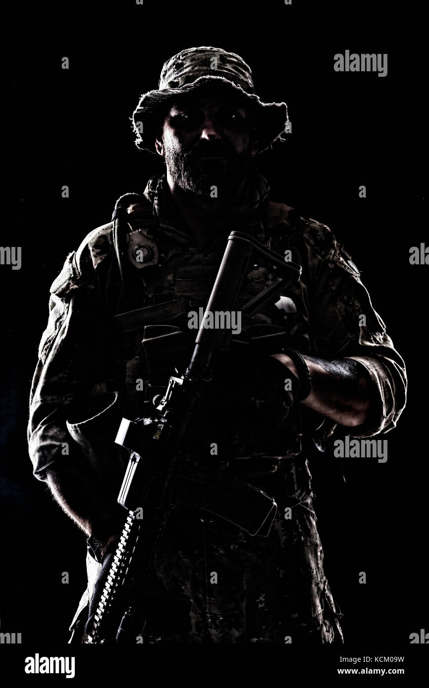 Bearded Spec ops Operator Stock Photo - Alamy