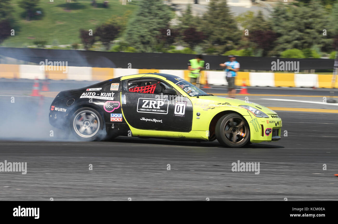 ISTANBUL, TURKEY - JULY 29, 2017: Timur Pomak drives Nissan 200SX S13 ...