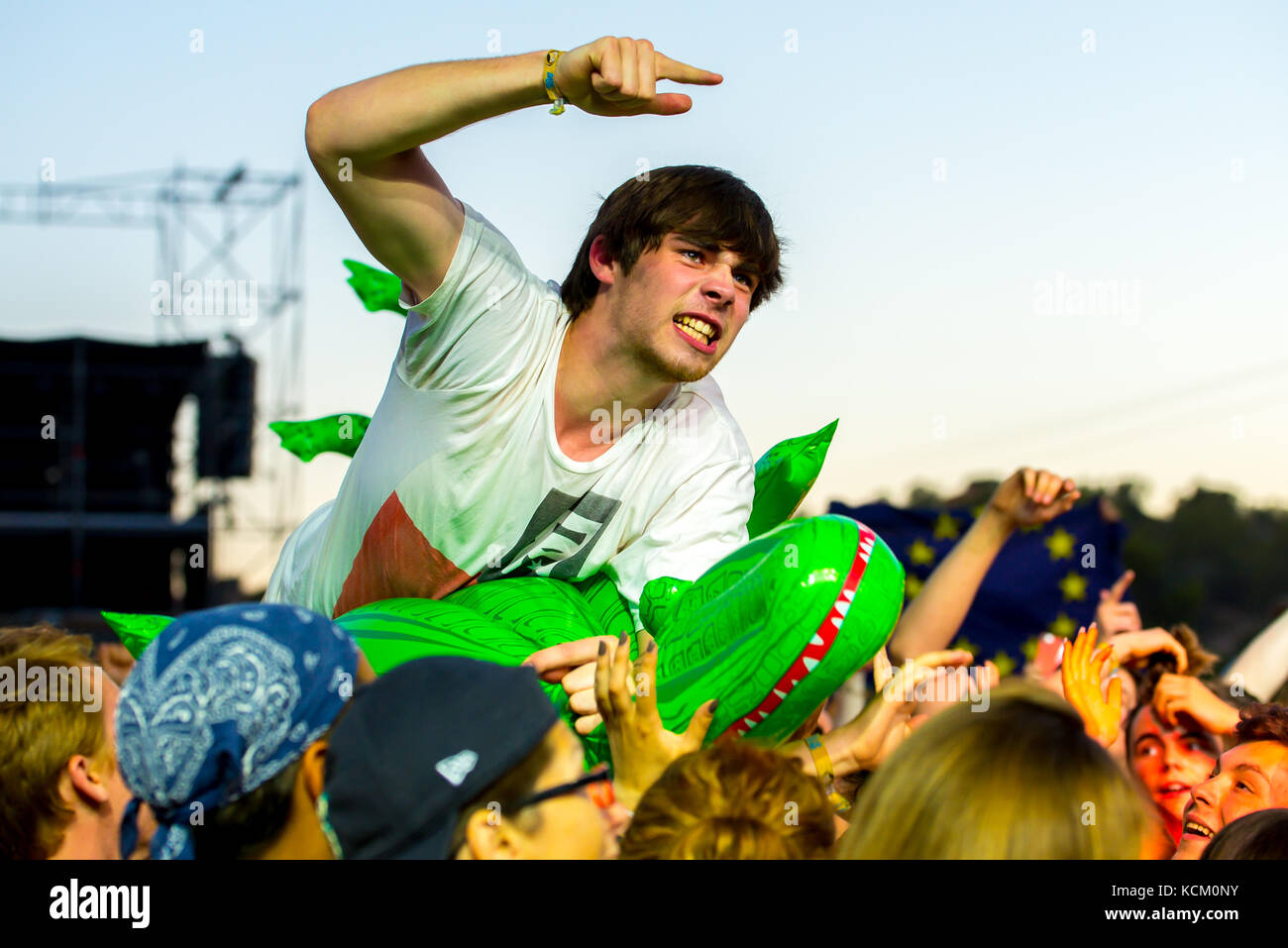 BENICASSIM, SPAIN - JUL 17: The crowd in a concert at FIB Festival on ...