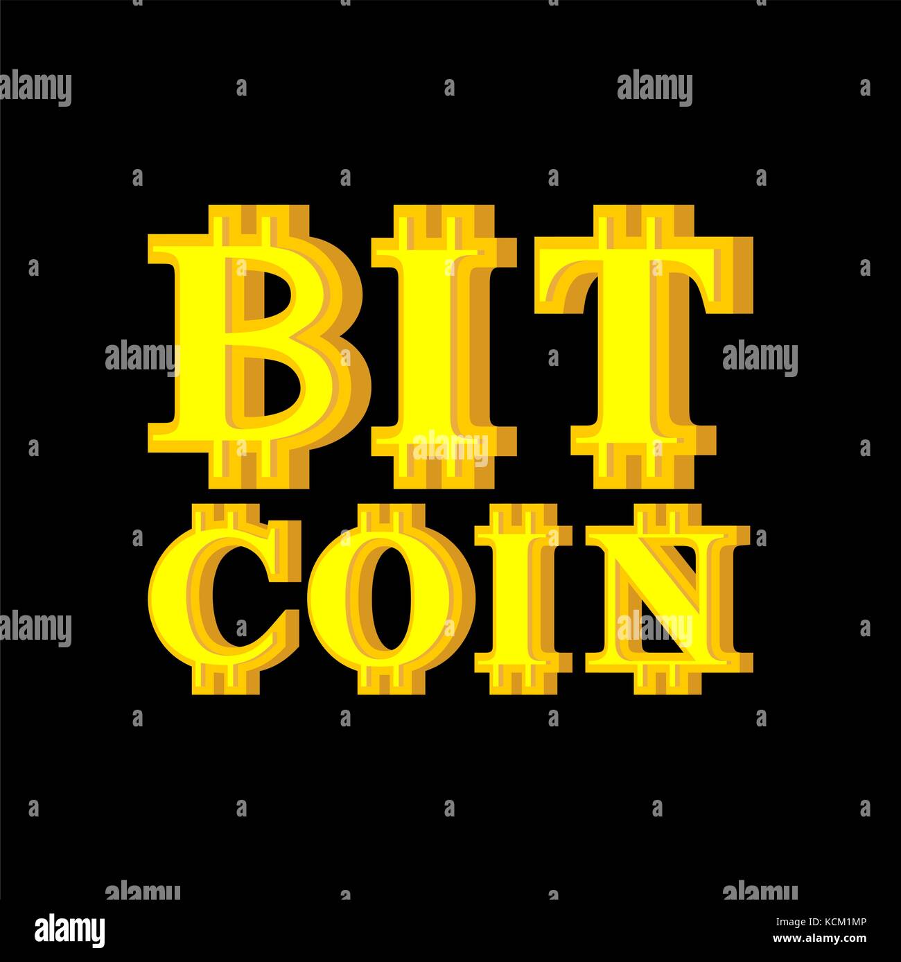 Bitcoin lettering sign. Cryptocurrency letter. Web money font. Vector ...