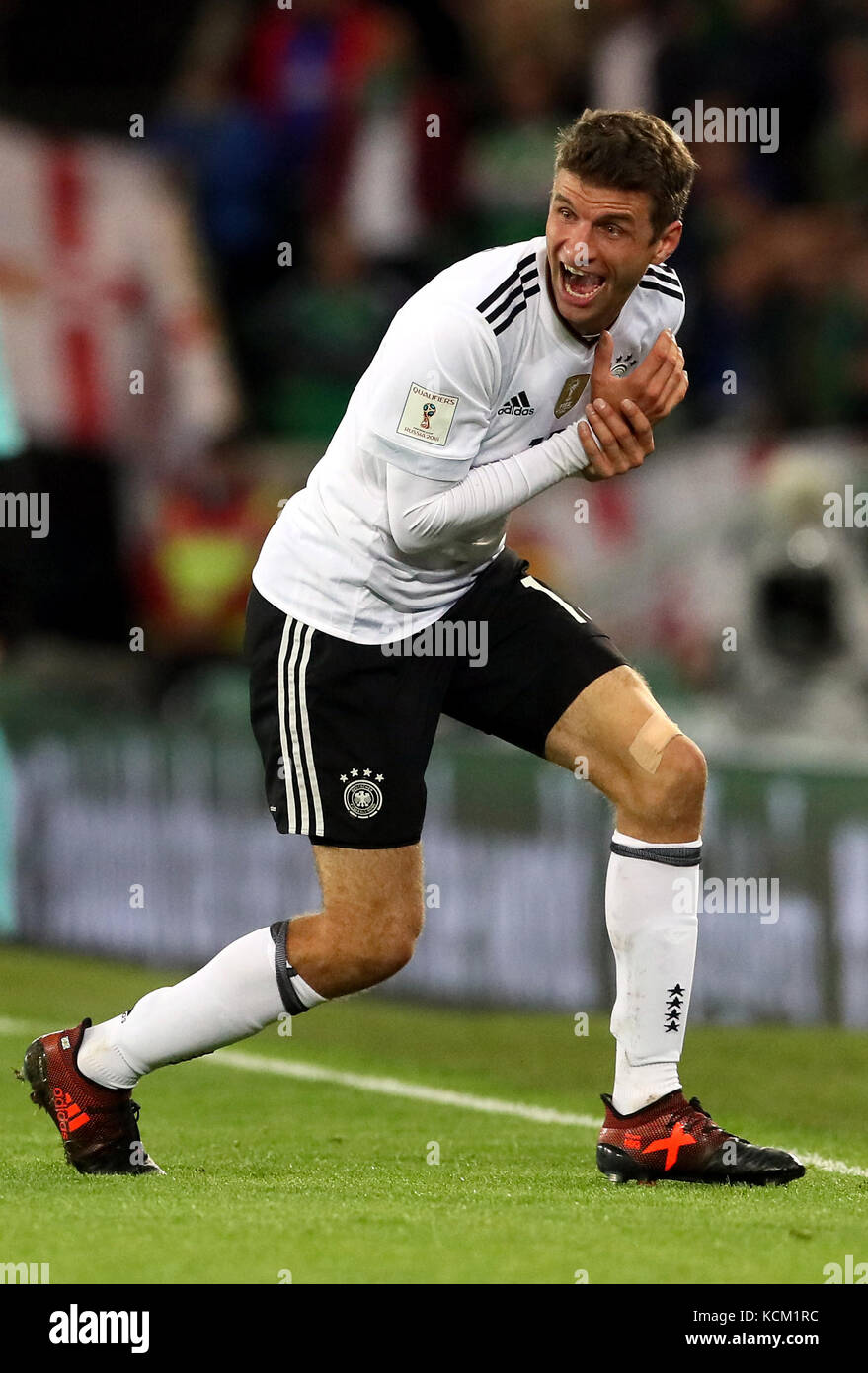 Germany's Thomas Muller reacts during the 2018 FIFA World Cup ...