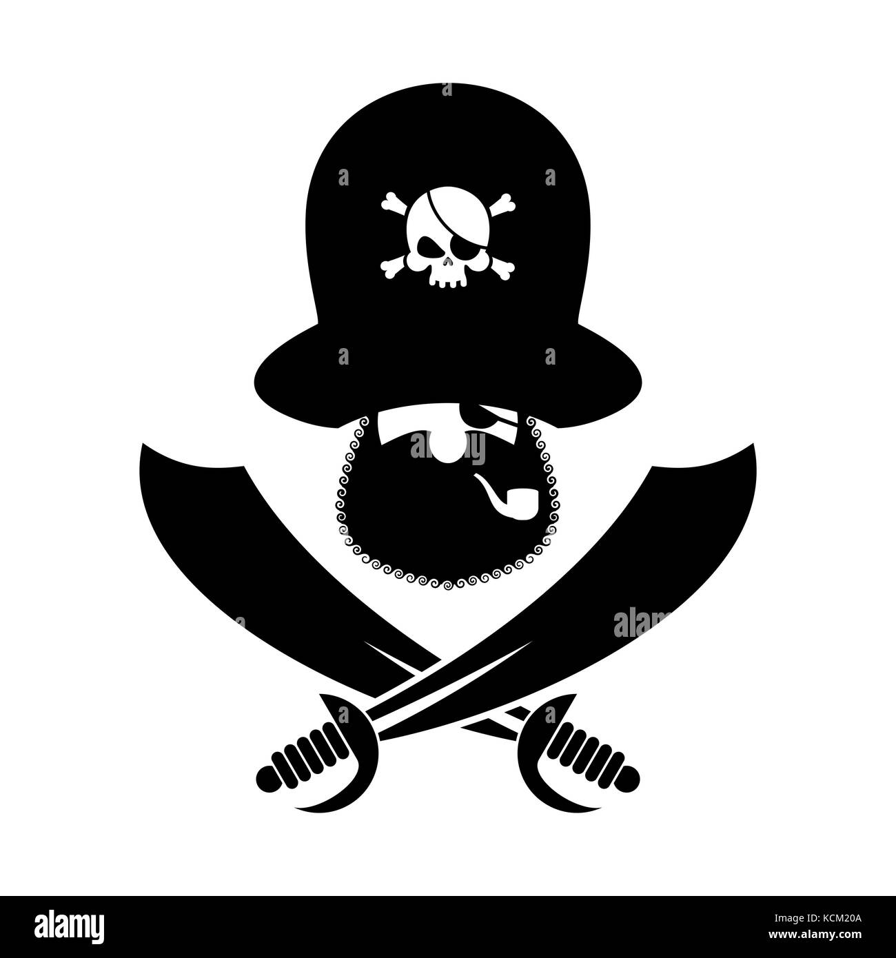 Pirate logo. head of buccaneer and sabers. pirate symbol. Vector ...
