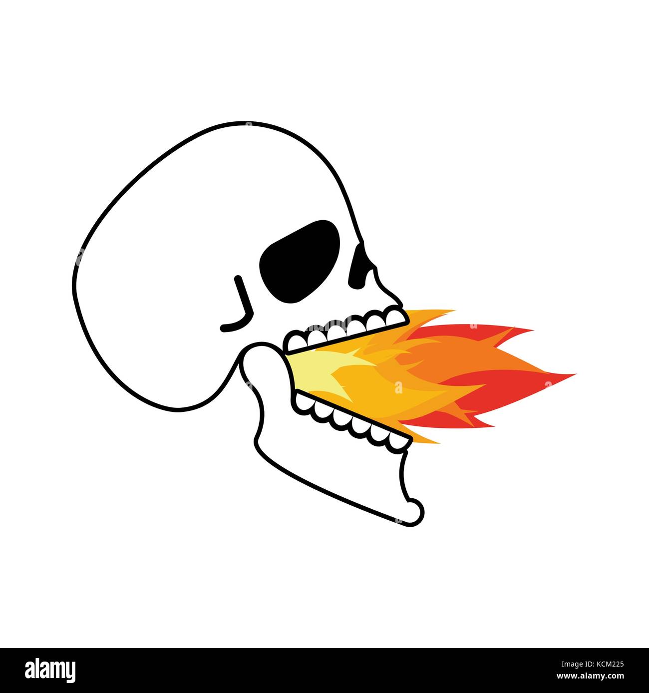 Skeleton Head On Fire