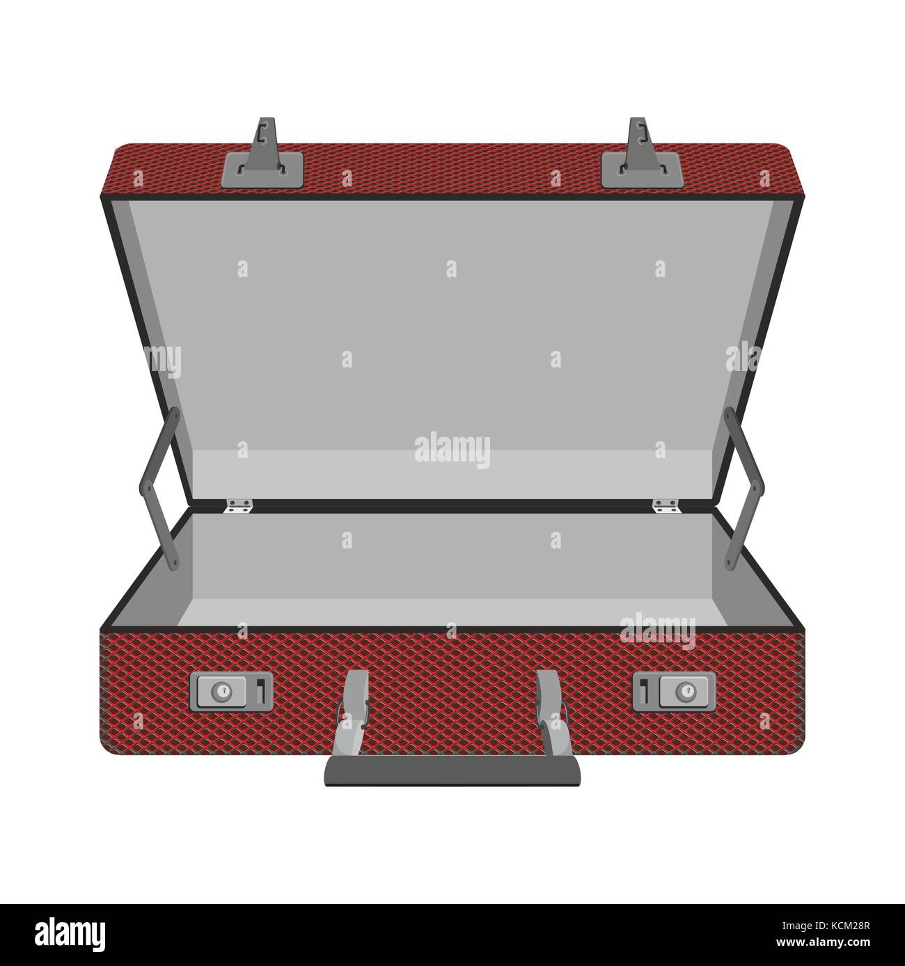 Empty empty suitcase. Travel case. Vector illustration Stock Vector ...