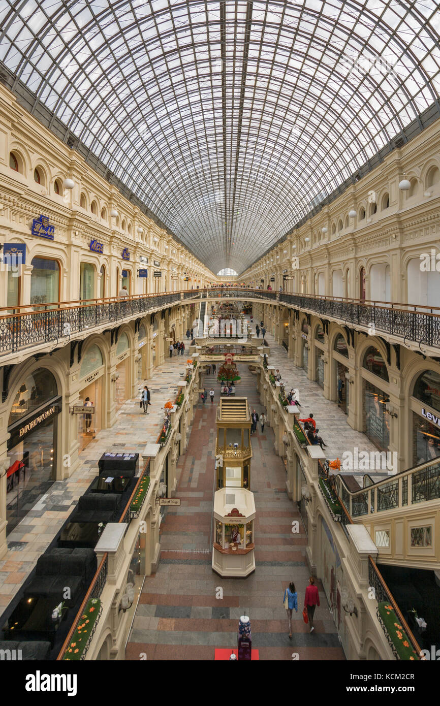 Interior view of The GUM shopping mall in Moscow,Russia Stock Photo - Alamy