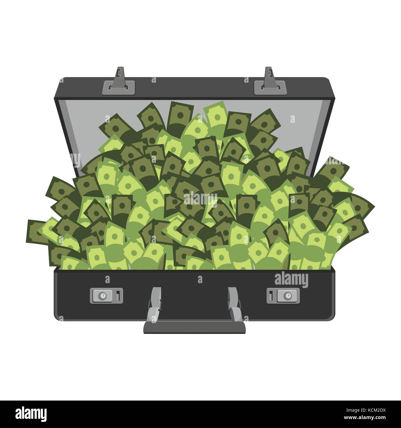 Suitcase of money isolated. Case cash. Vector illustration Stock Vector ...