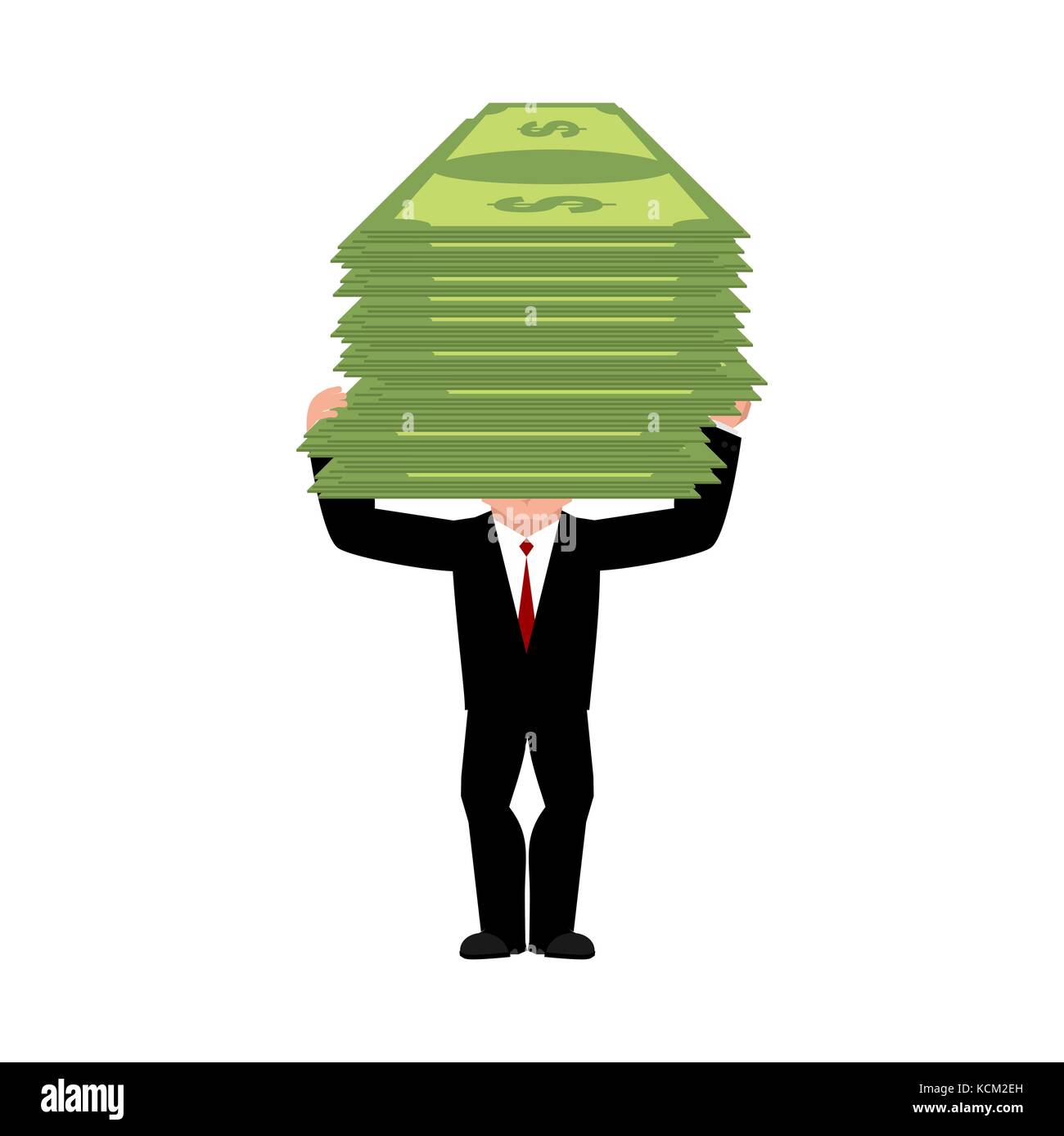 Businessman is carrying money. Boss and cash. Vector illustration Stock ...