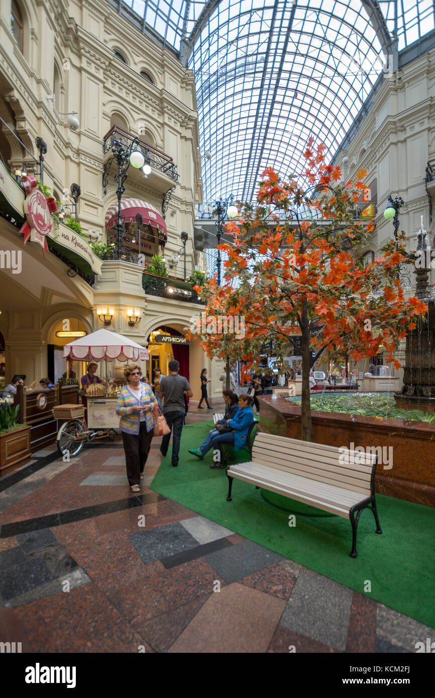 Interior view of The GUM shopping mall in Moscow,Russia Stock Photo - Alamy