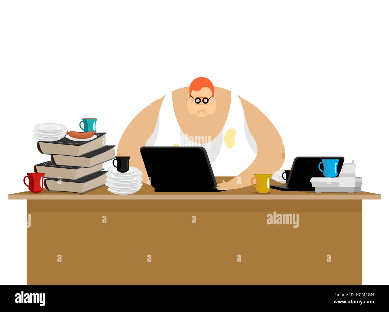 Desktop clutter Stock Vector Images - Alamy