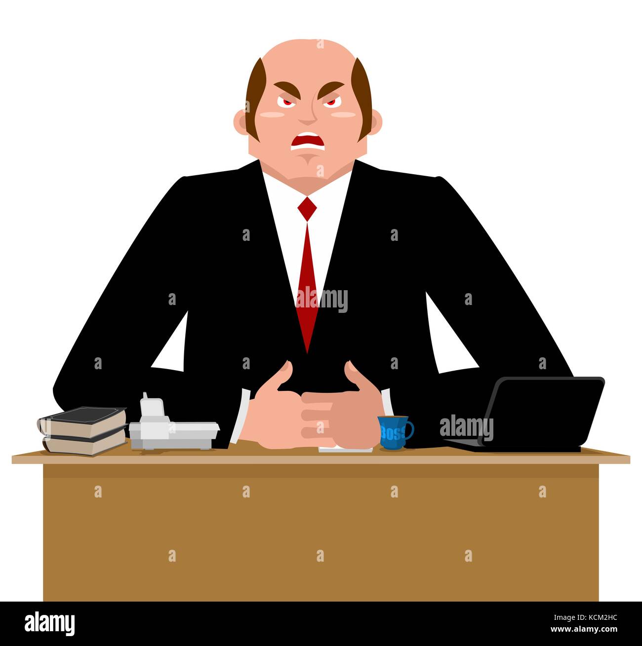 Big boss angry. Great boss is wicked. Business Vector Illustration ...
