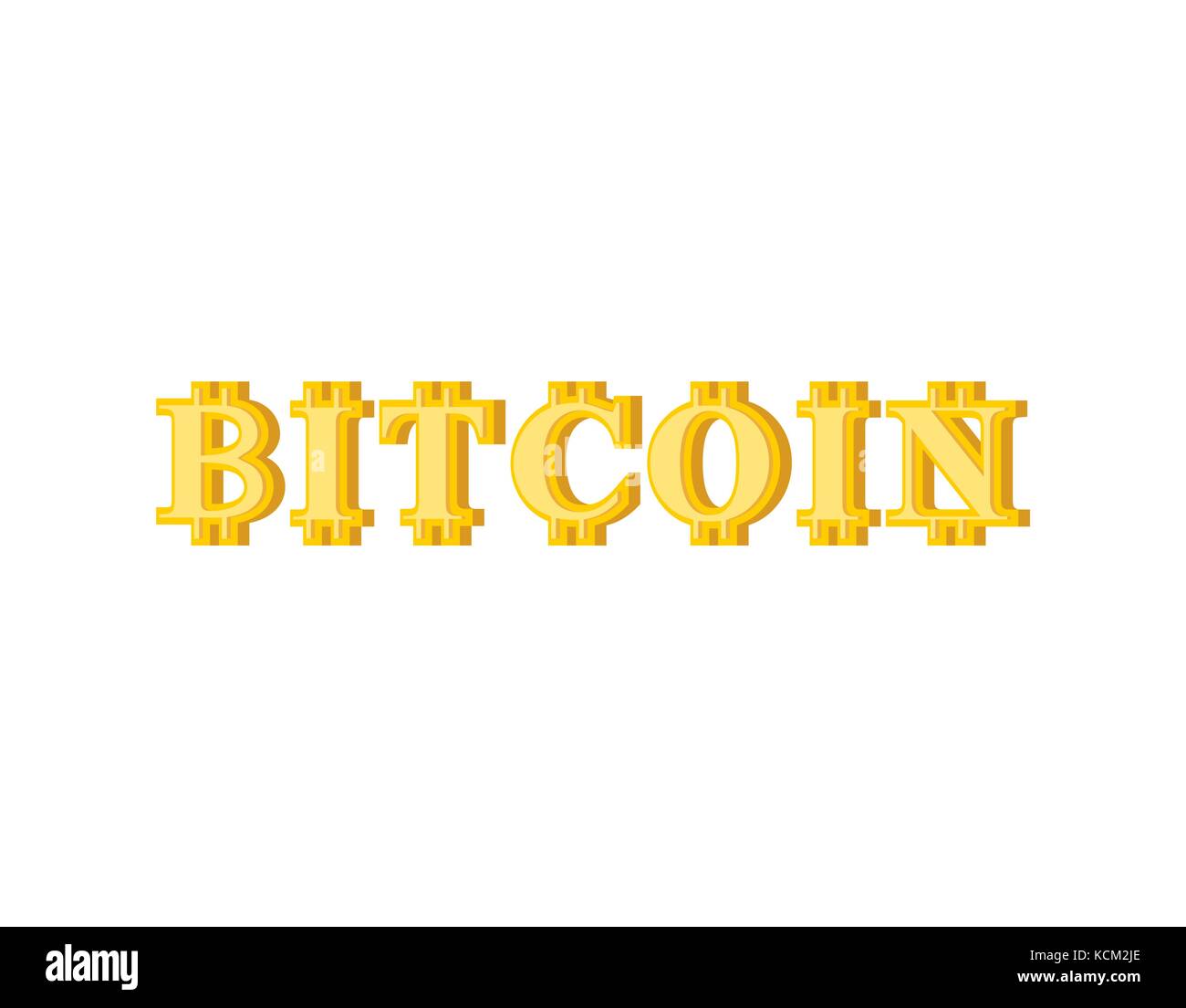 Bitcoin lettering sign. Cryptocurrency letter. Web money font. Vector ...