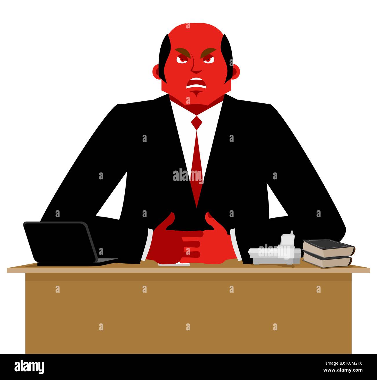 Big boss angry. Great boss is wicked. Business Vector Illustration ...