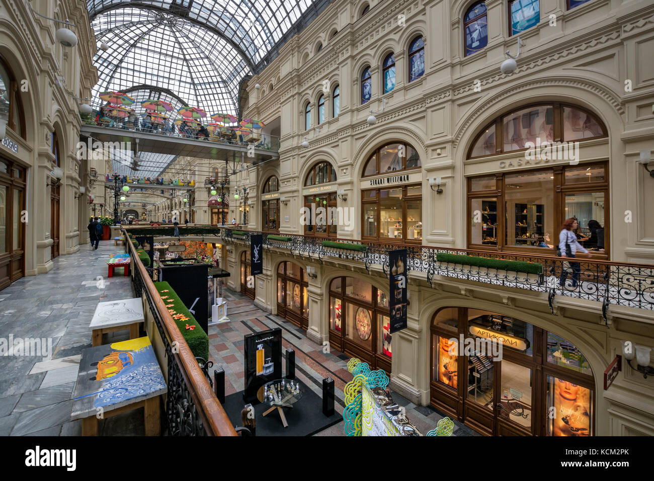 Interior view of The GUM shopping mall in Moscow,Russia Stock Photo - Alamy
