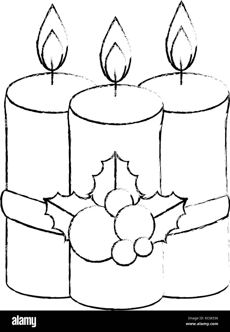 Happy christmas decoration candles Black and White Stock Photos ...