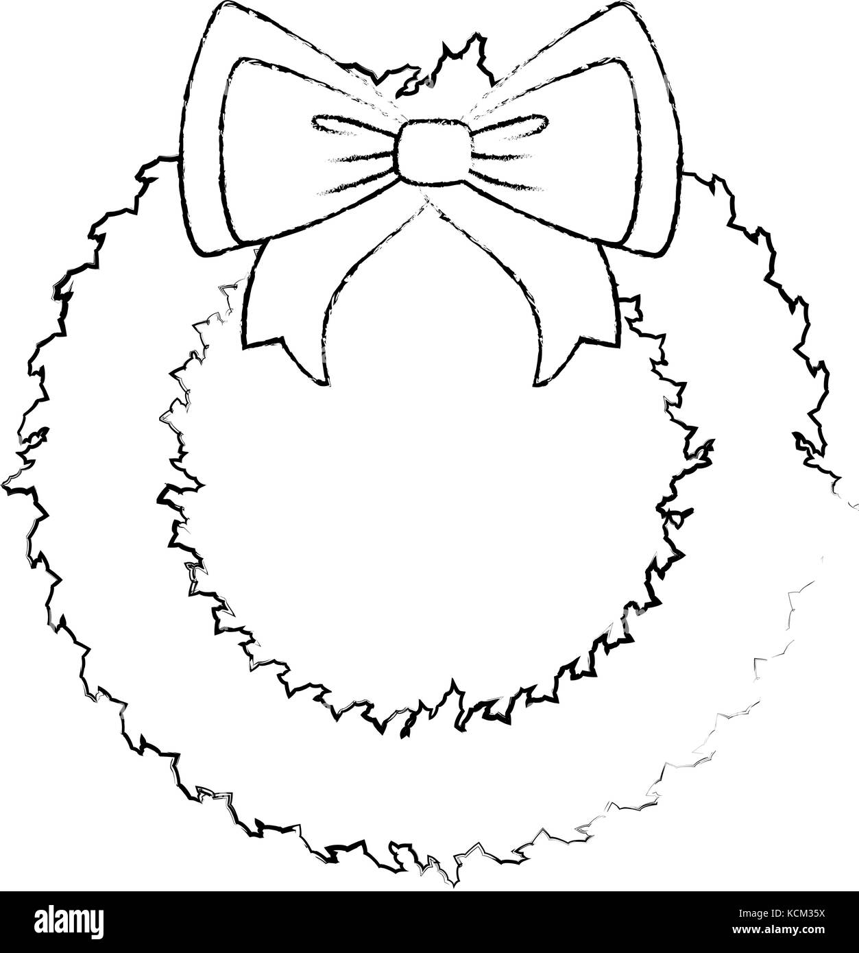 merry christmas wreath crown with bow Stock Vector Image & Art - Alamy