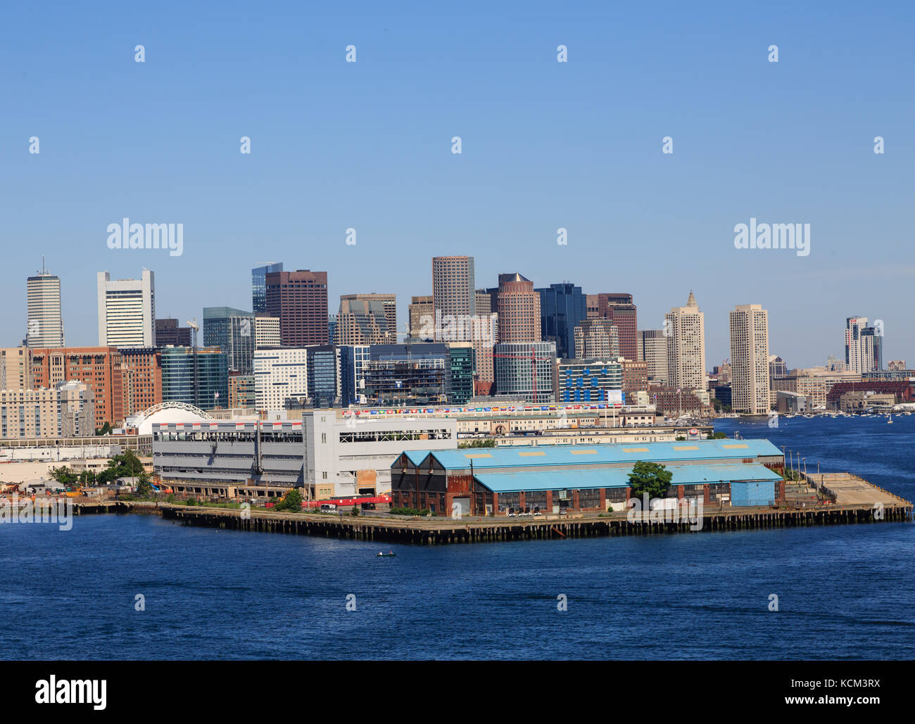 Boston Skyline From Freight Harbor Stock Photo - Alamy