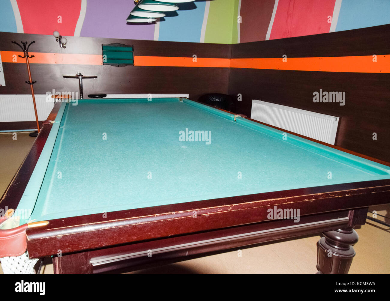 Billiard table in the billiard room. Russian billiards Stock Photo - Alamy