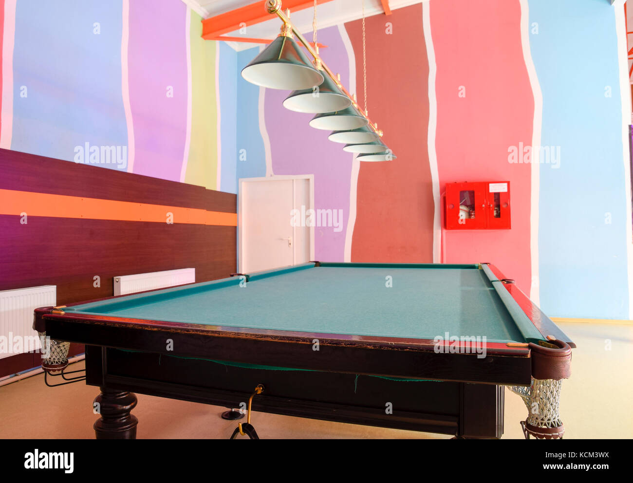 Billiard table in the billiard room. Russian billiards Stock Photo - Alamy