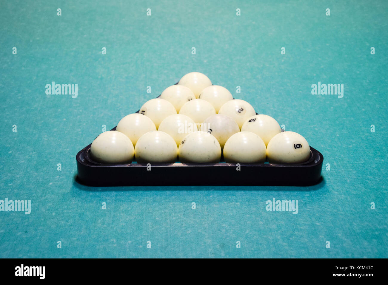 Billiards, billiard table, balls in the triangle. Construction of a ...