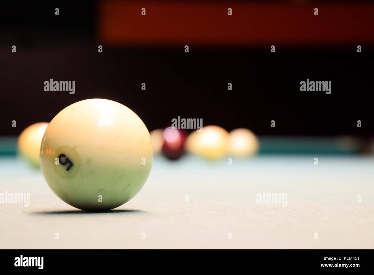 Billiards, billiard table. Balls on the billiard table Stock Photo - Alamy