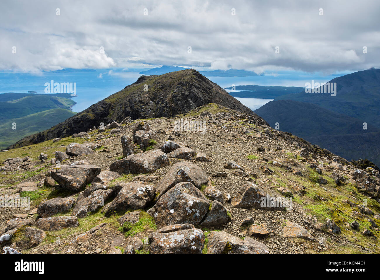 The eastern summit of Bla Bheinn from the main summit, Isle of Skye ...
