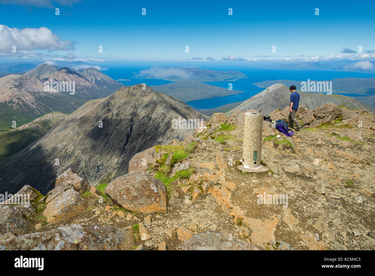 The Red Cuillin hills over Garbh-Bheinn from the summit of Bla Bheinn ...