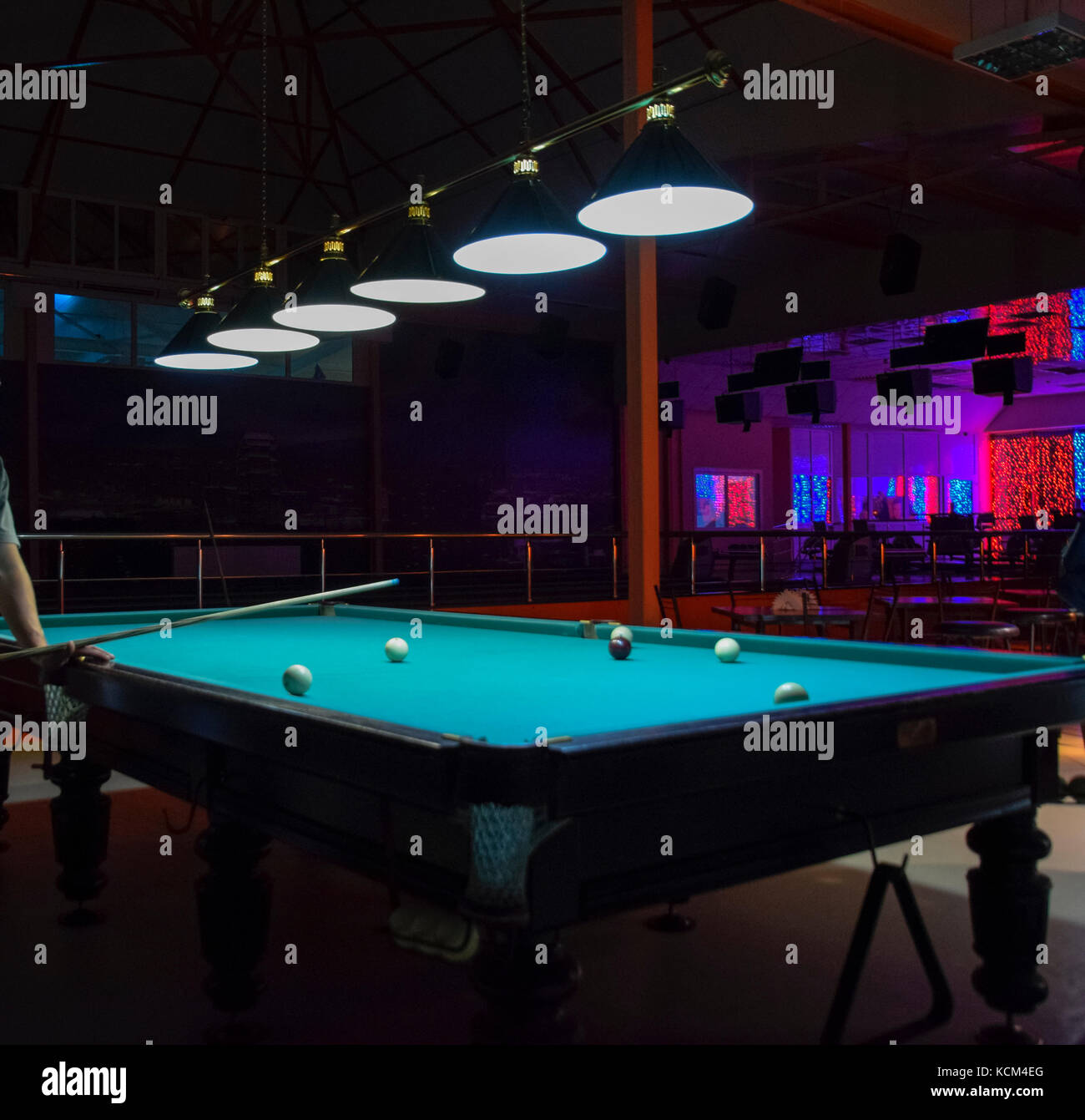 Russian billiards. Playing billiards in a nightclub Stock Photo - Alamy