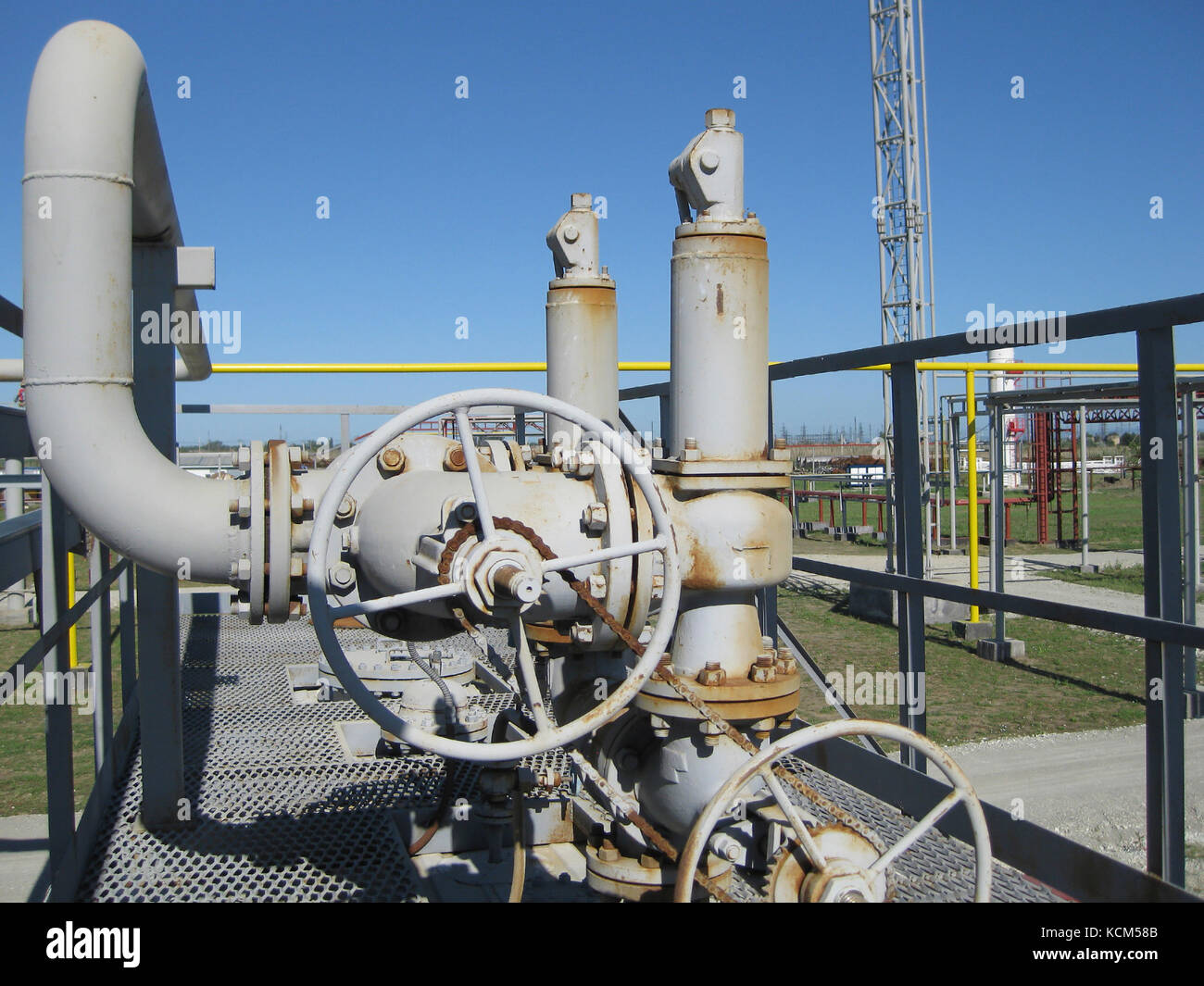 steel spring safety valve. Equipment for primary oil refining Stock ...