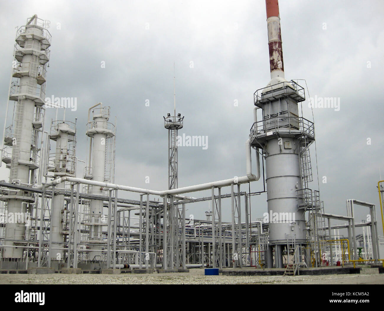 The oil refinery. Equipment for primary oil refining Stock Photo - Alamy