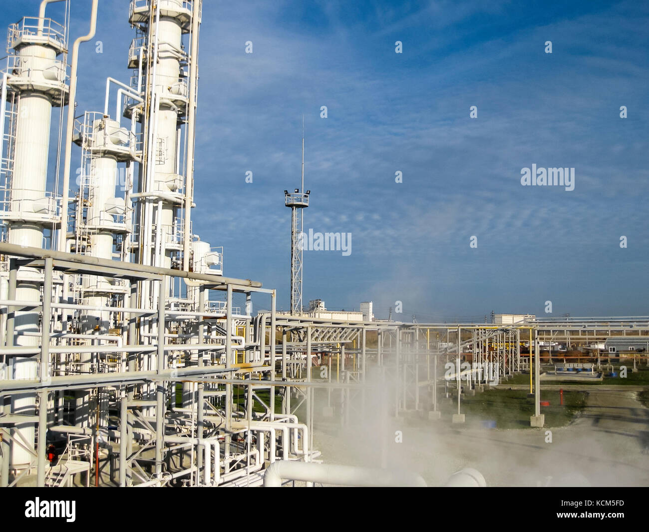 The oil refinery. Equipment for primary oil refining Stock Photo - Alamy