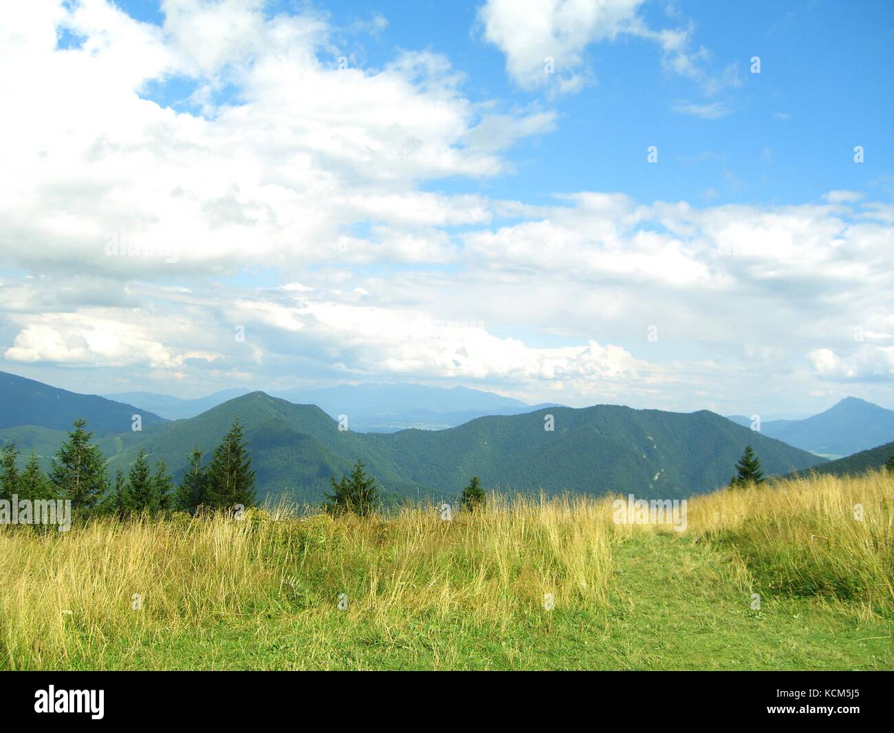 Landscape view of Central Slovakia with mountains, forests and hills ...