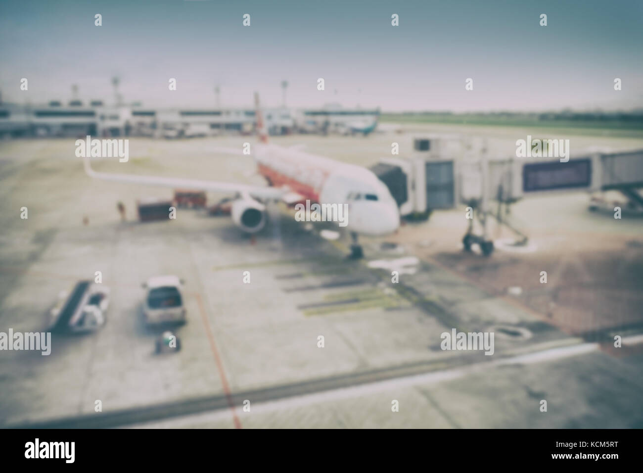 Blur background aircraft and loading unloading area, airport Stock ...