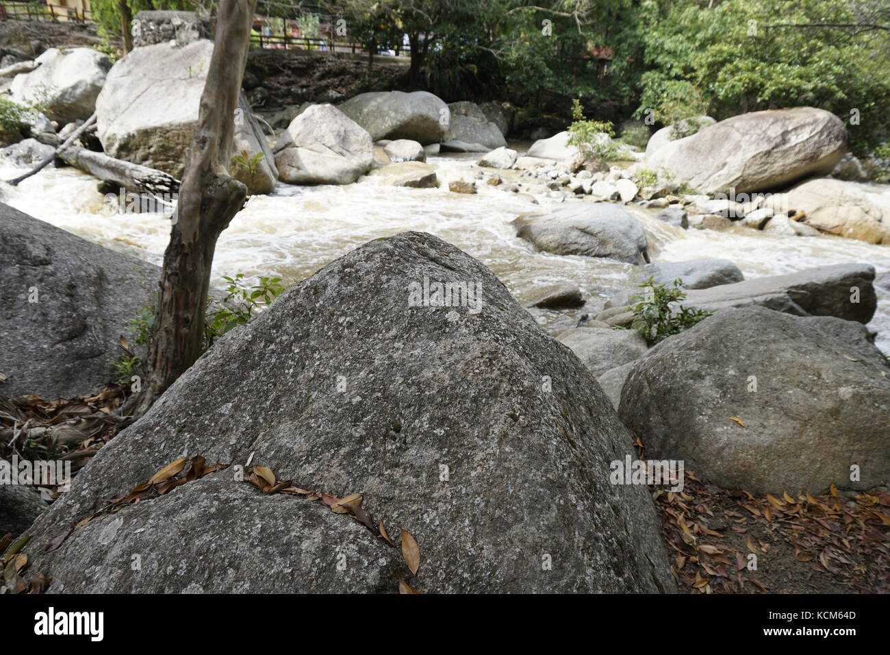 large rocks at river stream Stock Photo - Alamy