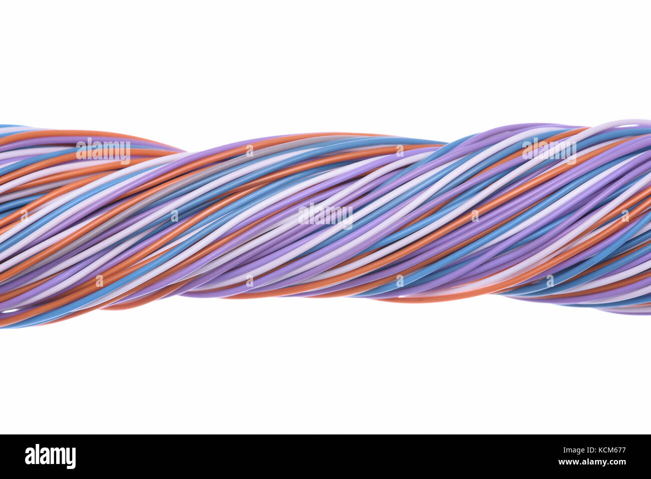 Bundle of color cable isolated on white background Stock Photo - Alamy