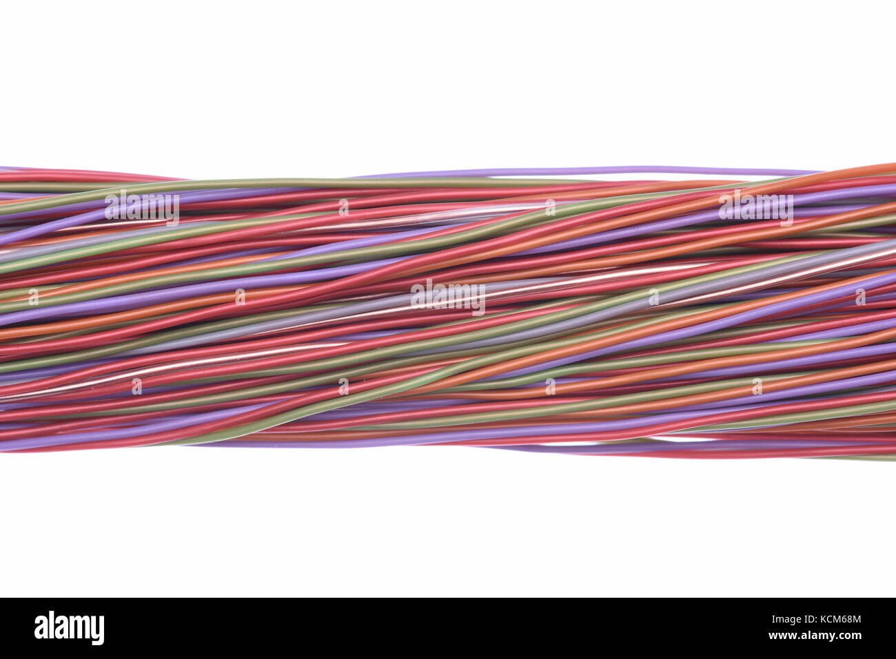 Bundle of color cable isolated on white background Stock Photo - Alamy