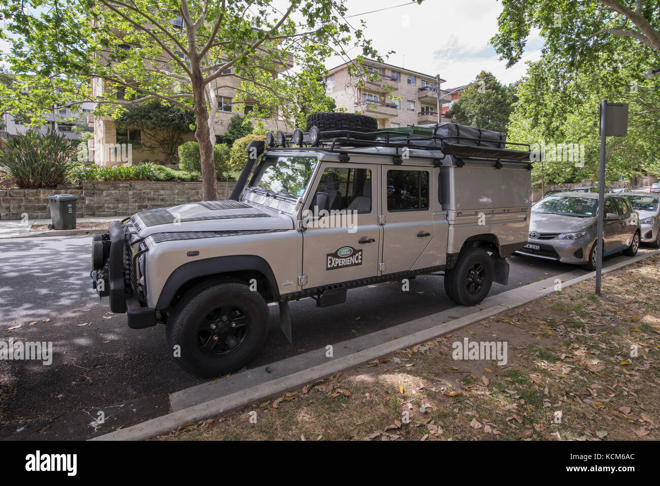 Land Rover kitted out for camping Stock Photo - Alamy
