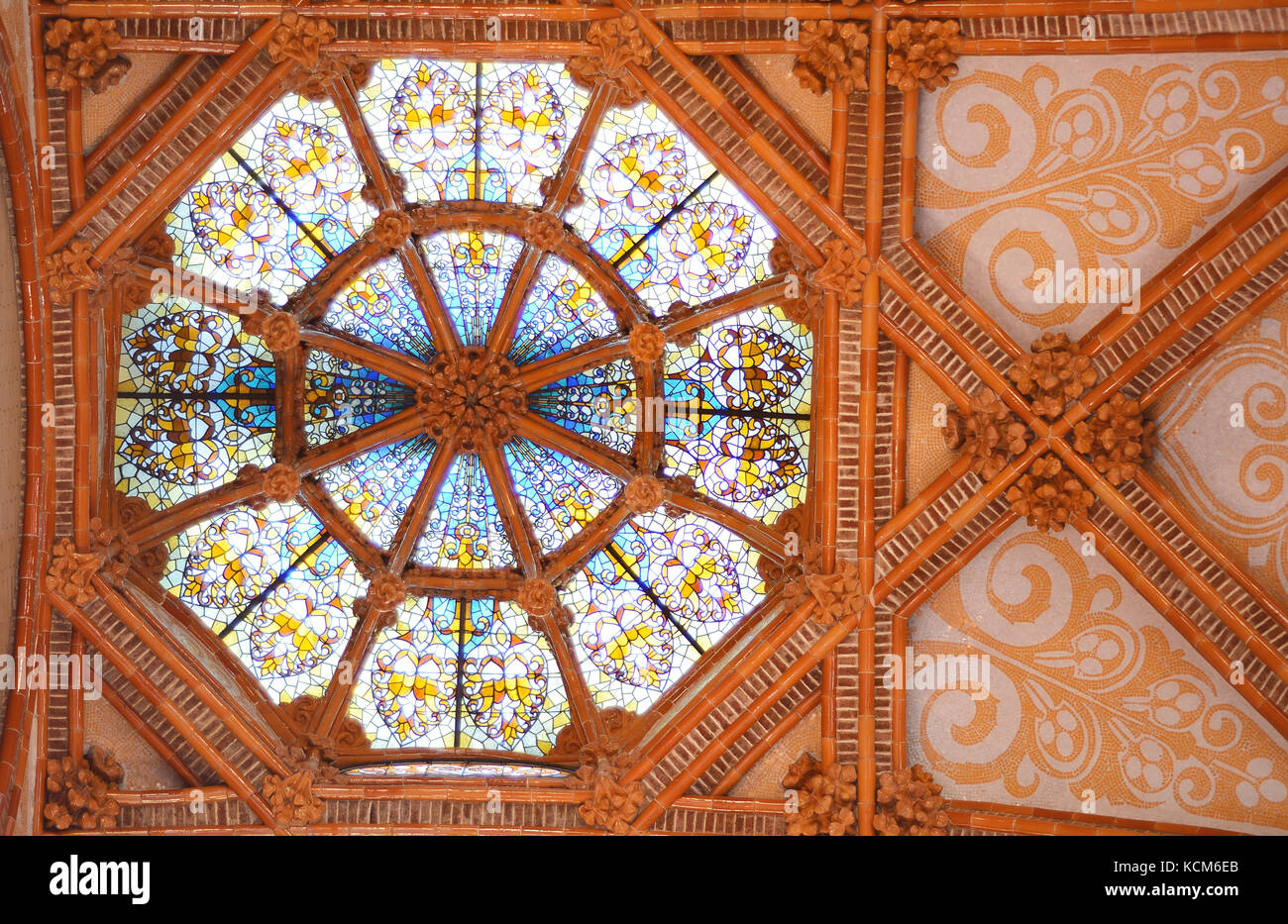 Details inside the Sant Pau hospital in the city of Barcelona, Spain ...