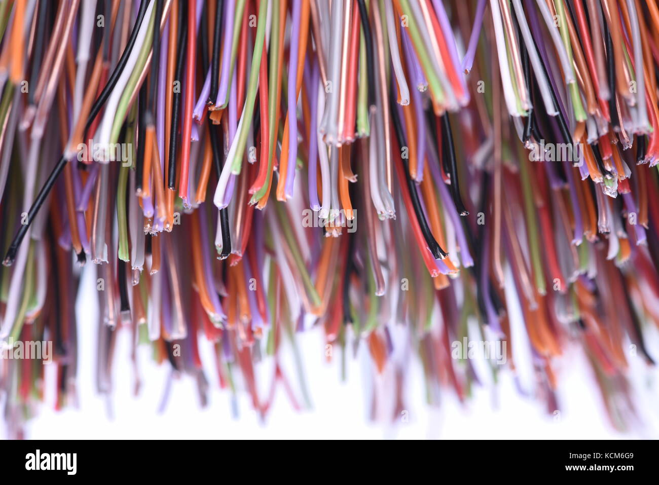 Electrical cables with selected focus closeup Stock Photo - Alamy
