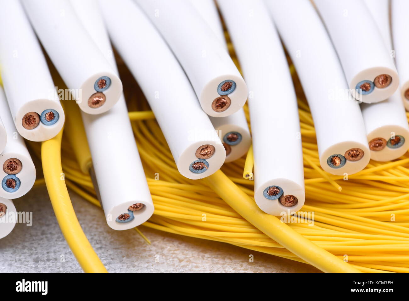 Electrical cable closeup, energy and technology equipment Stock Photo ...