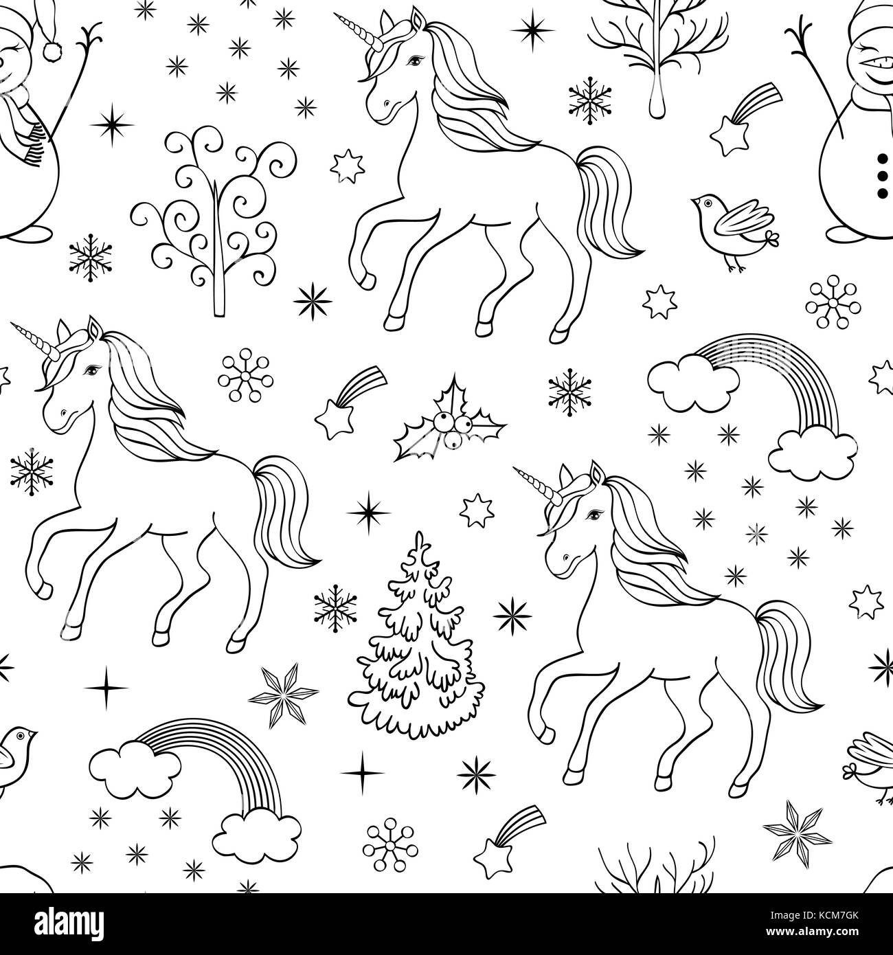 Christmas cute snowmen in Black and White Stock Photos & Images - Alamy