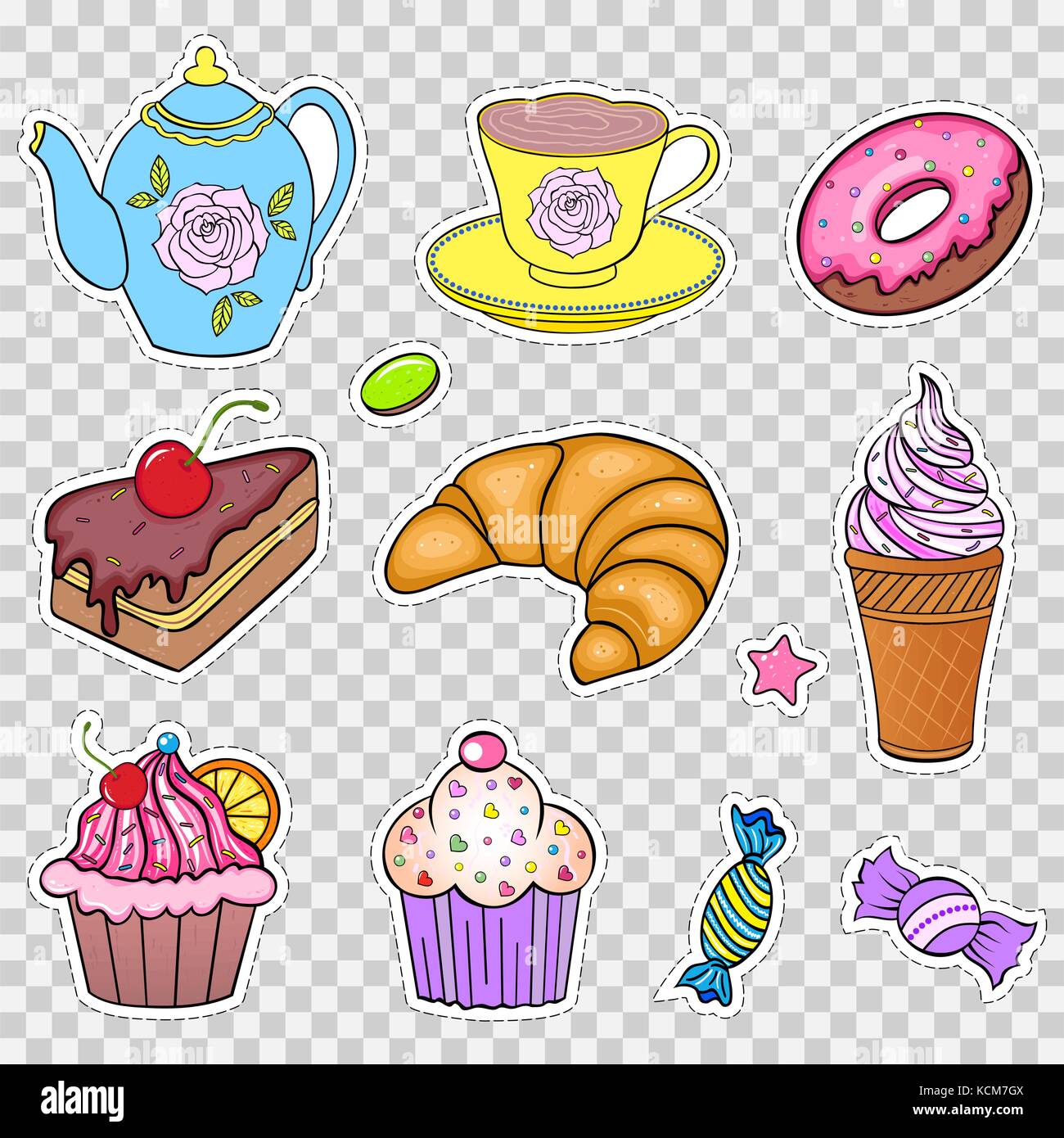 Set of various sweets Stock Vector Image & Art - Alamy