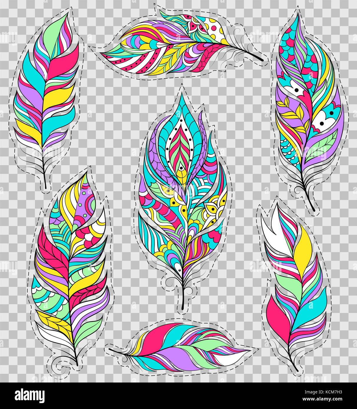 Set of colorful feathers Stock Vector Image & Art - Alamy