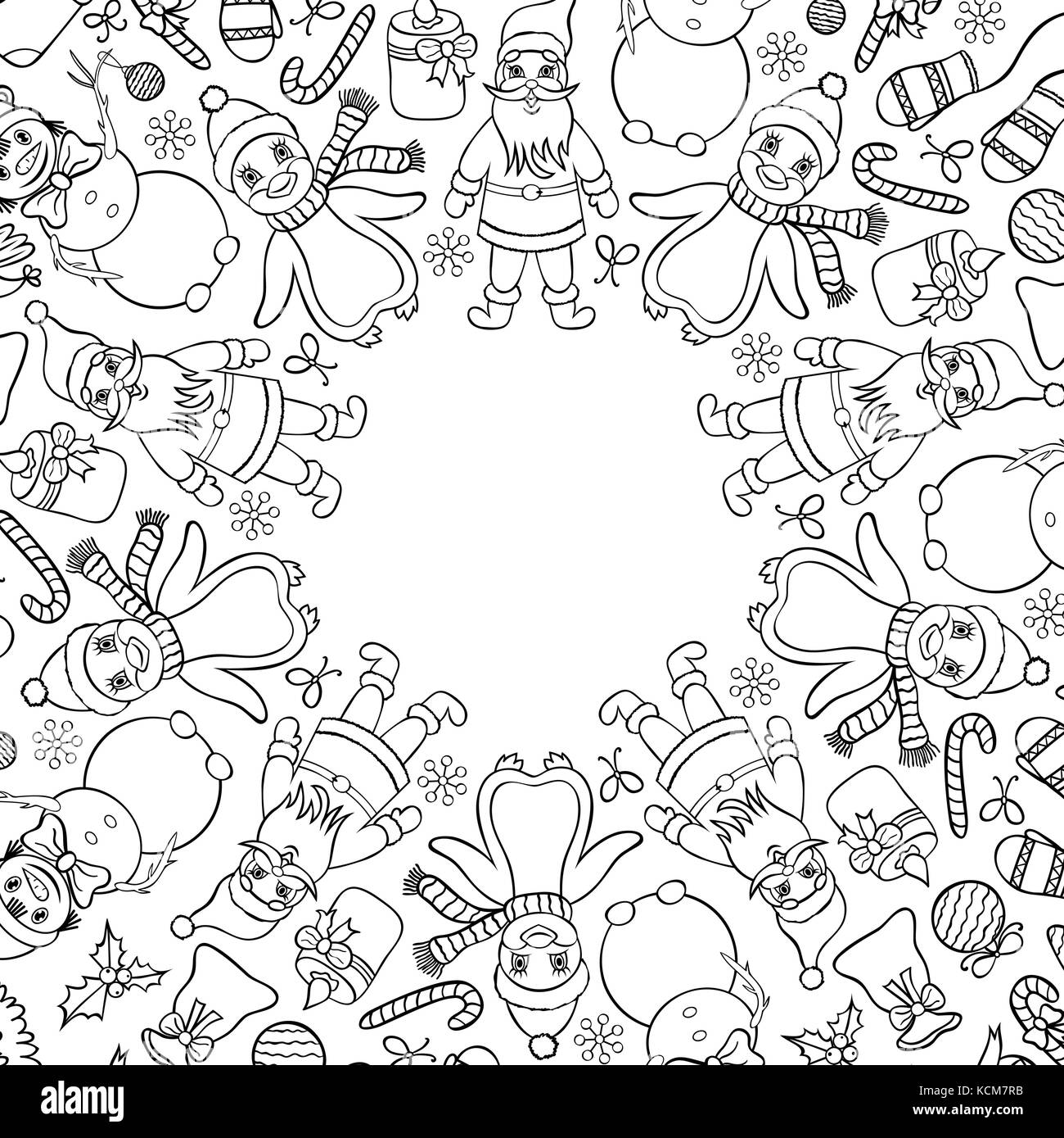 Graphic greeting christmas card Black and White Stock Photos & Images ...