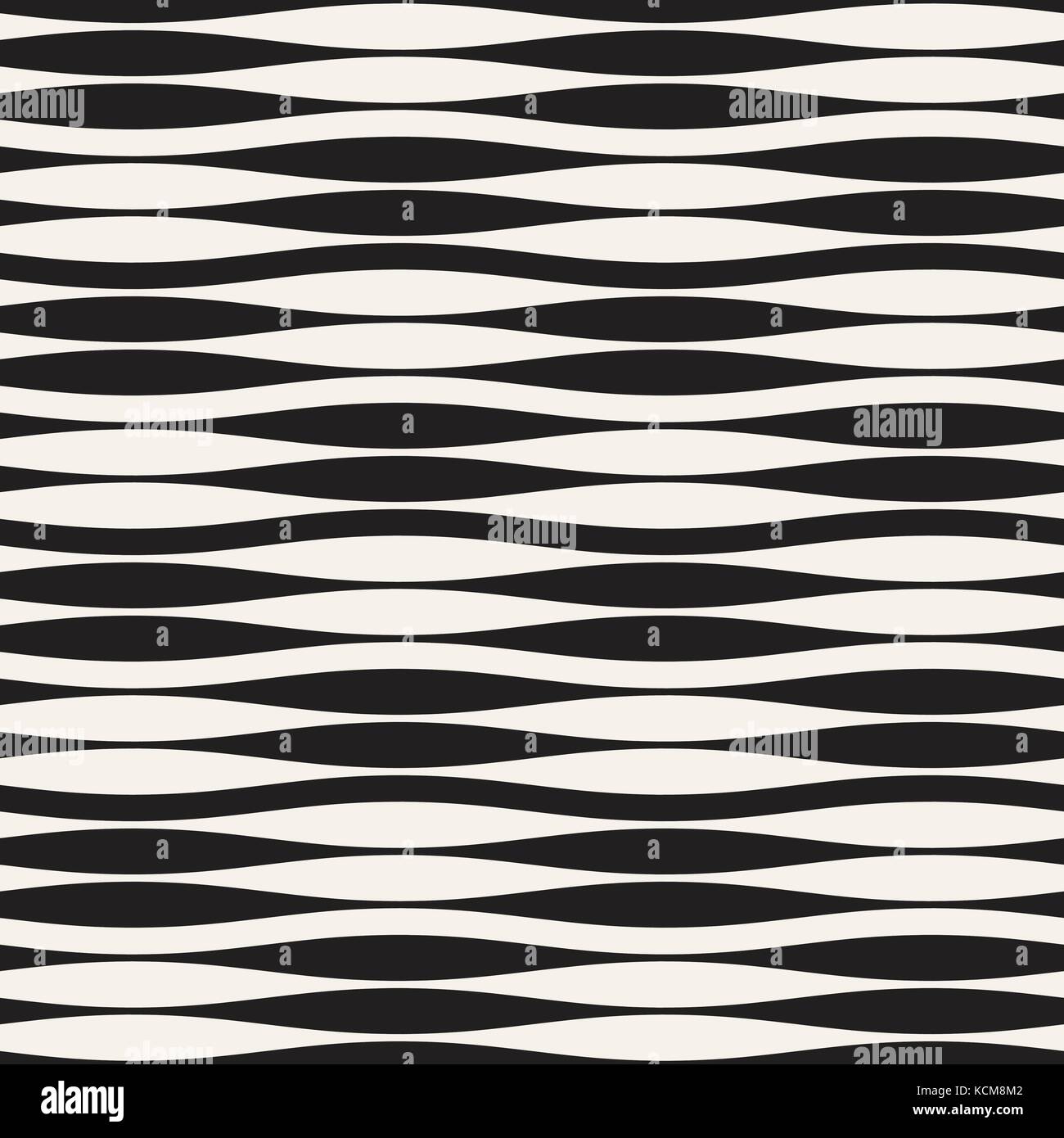 Wavy stripes vector seamless pattern. Retro wavy texture. Geometric ...