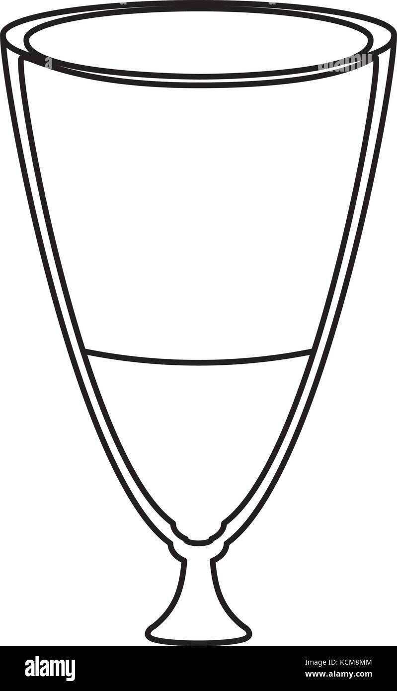 flat line uncolored glass over white background vector illustration ...