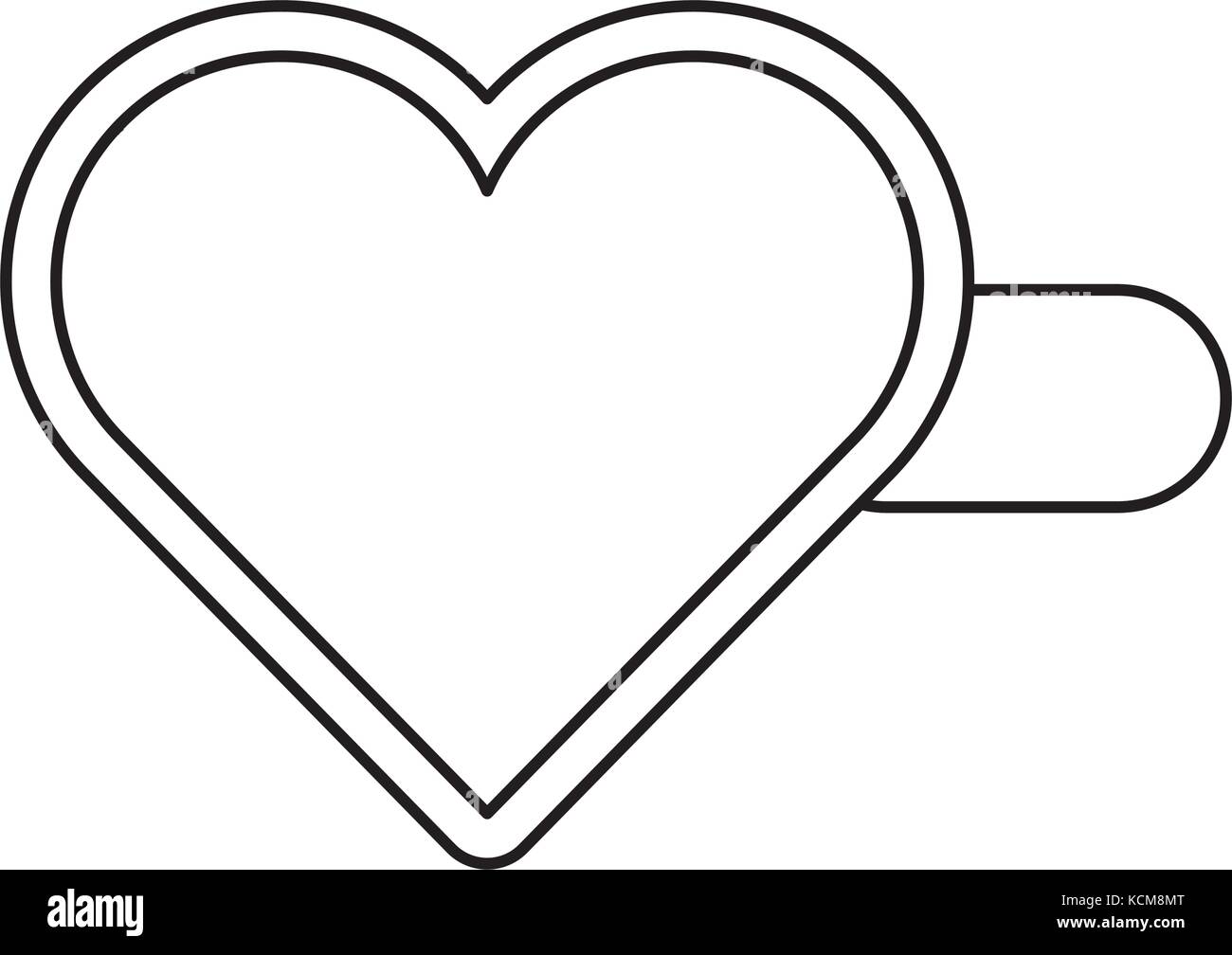 uncolored heart hairpin over white background vector illustration Stock ...