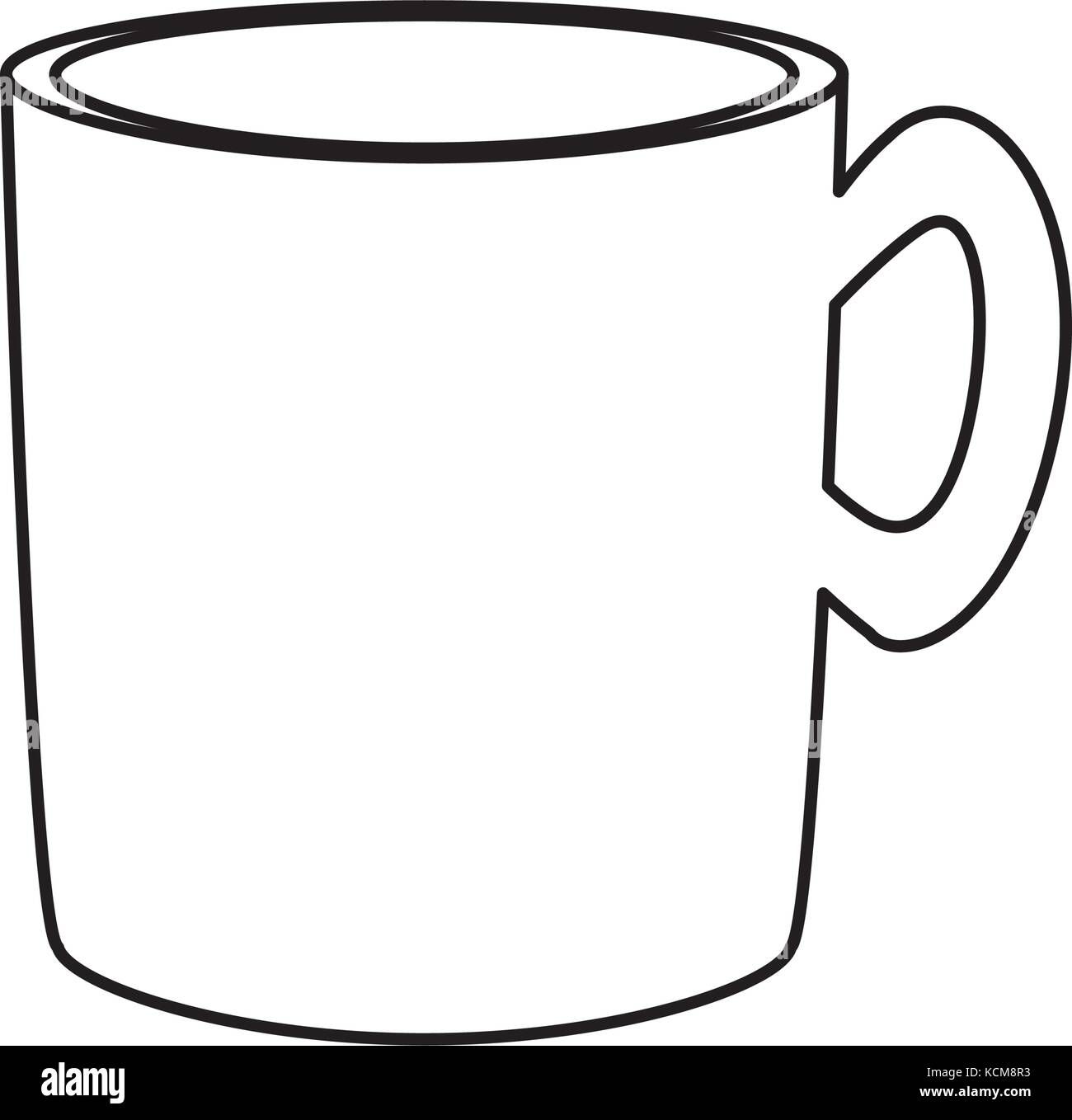 uncolored mug over white background vector illustration Stock Vector ...