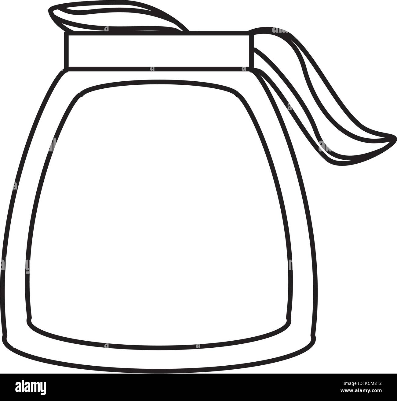 uncolored coffee jar over white background vector illustration Stock ...